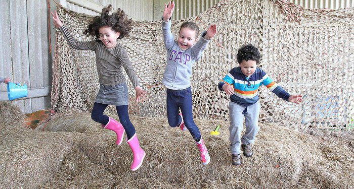 Straw Play Arena in Wiltshire | Mill Farm Glamping